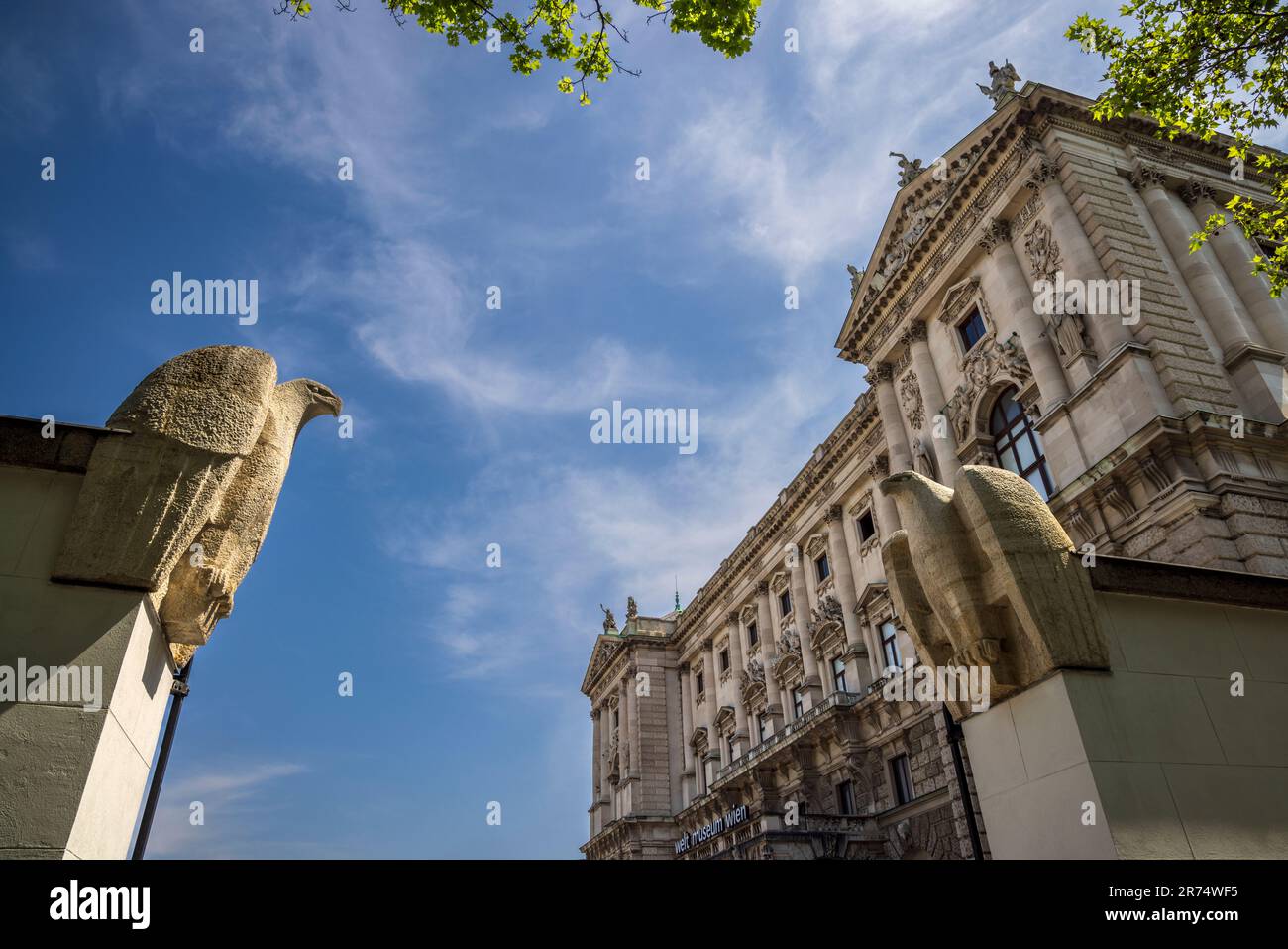 Art Deco Eagles on the entrance gates to the Welt Museum, Vienna ...