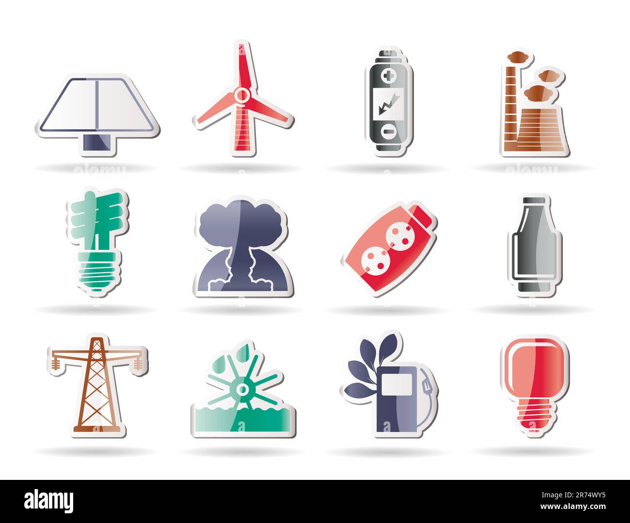 Power, energy and electricity icons - vector icon set Stock Vector ...
