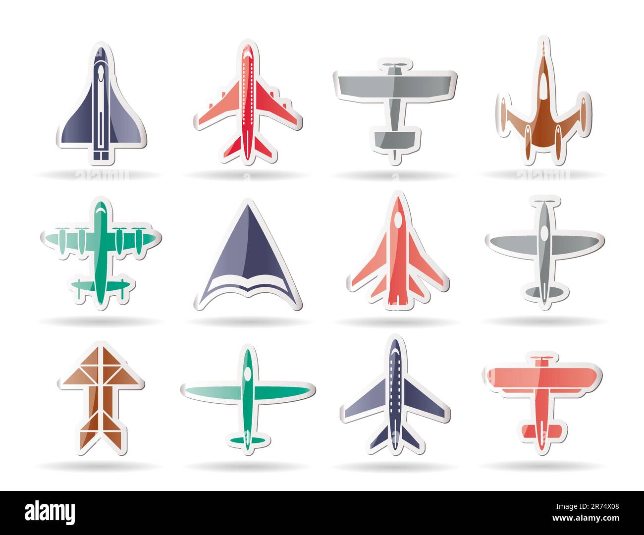 different types of plane icons - vector icon set Stock Vector Image ...