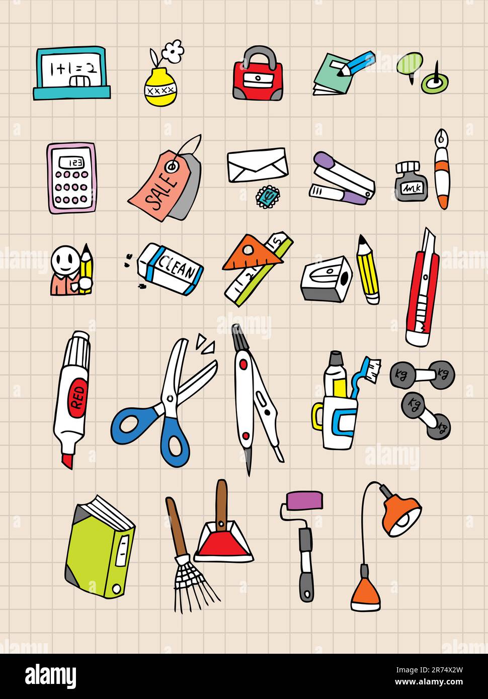 hand draw stationery Stock Vector Image & Art - Alamy