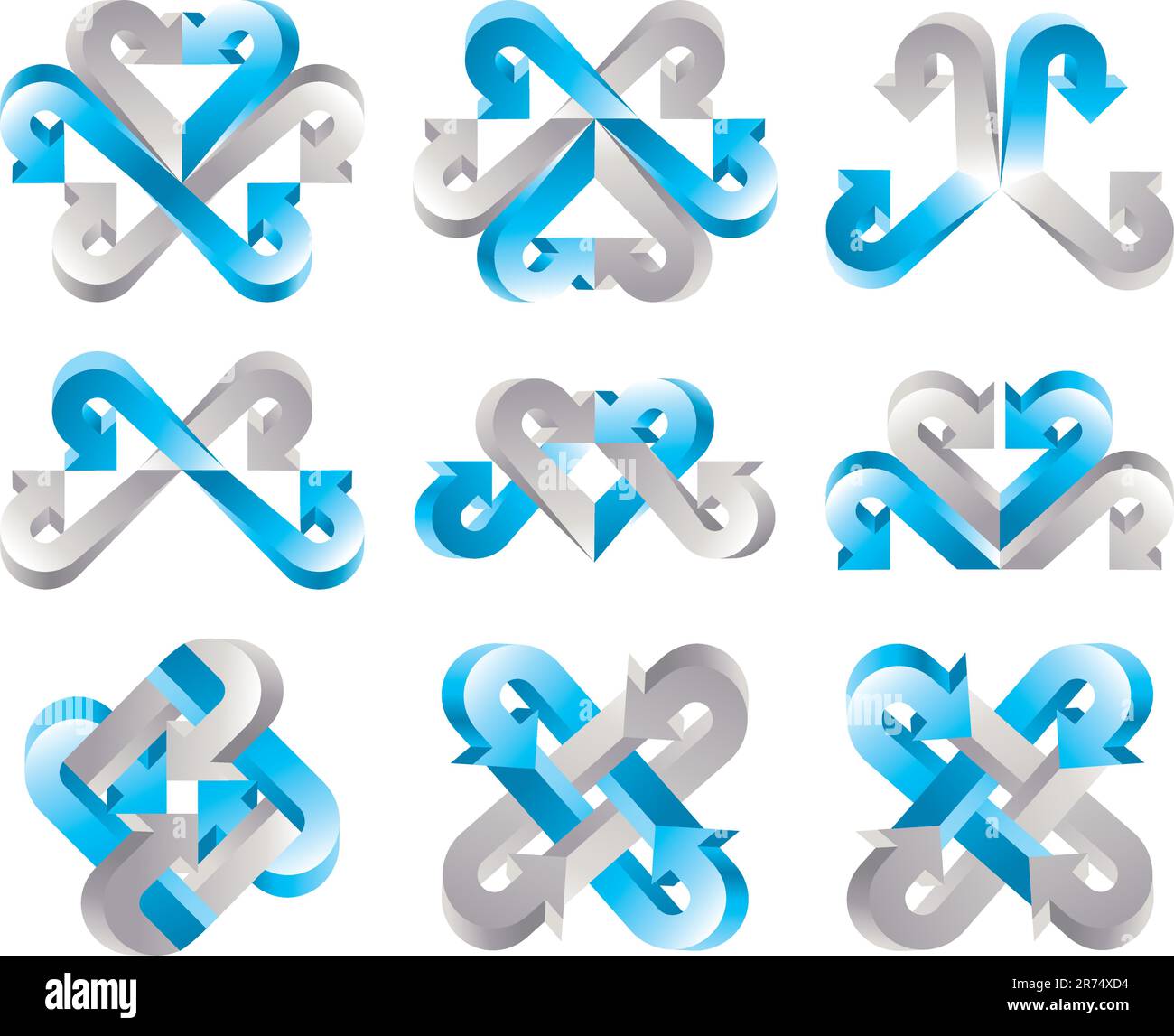 Arrow template design set of 9 Stock Vector Image & Art - Alamy