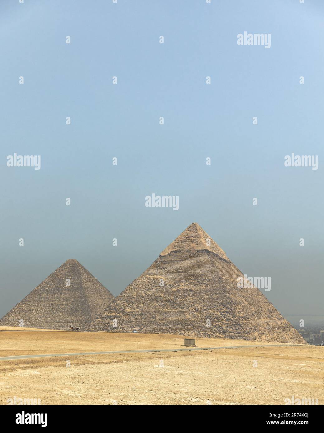 A beautiful shot of the historic Pyramids in the Giza Plateau in Egypt ...