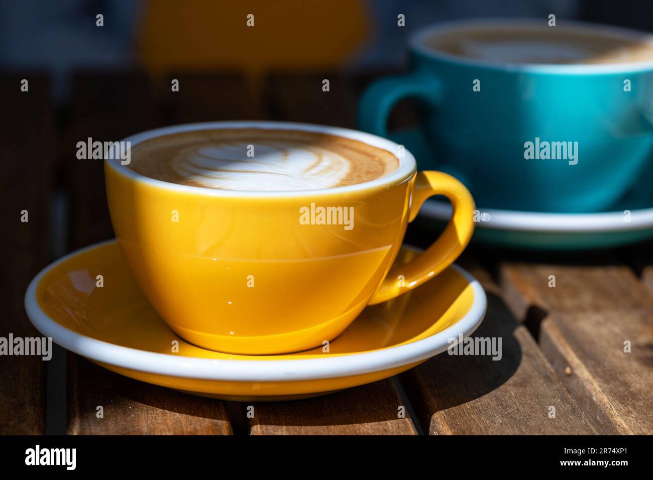 Two cups of cappuccino hi-res stock photography and images - Alamy