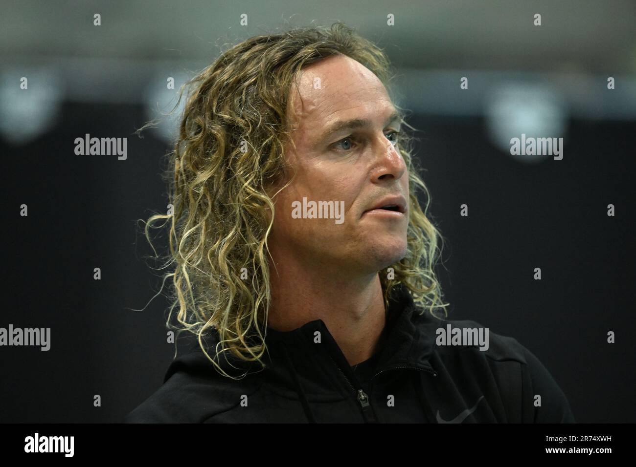 Melbourne, Australia. 13th June, 2023. Coach Dean Boxall looks on ...