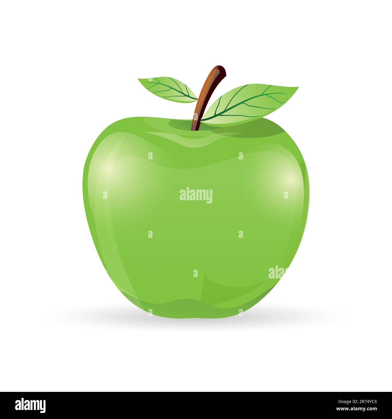 illustration of natural apple on white background Stock Vector Image ...