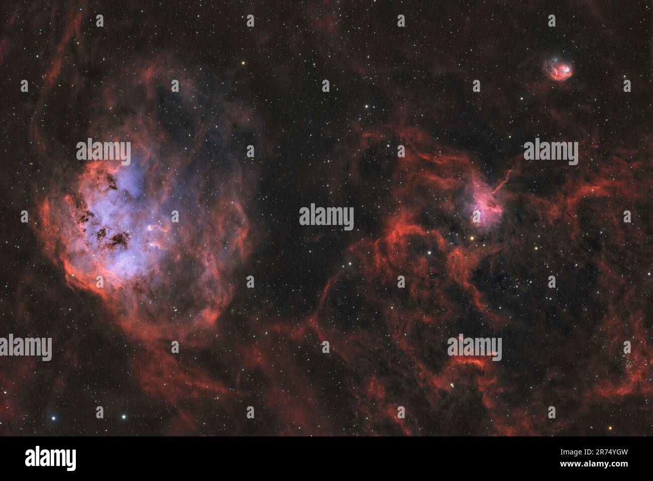 IC 410 - The Tadpole Nebula together with the Spider Nebula (IC 417 ...