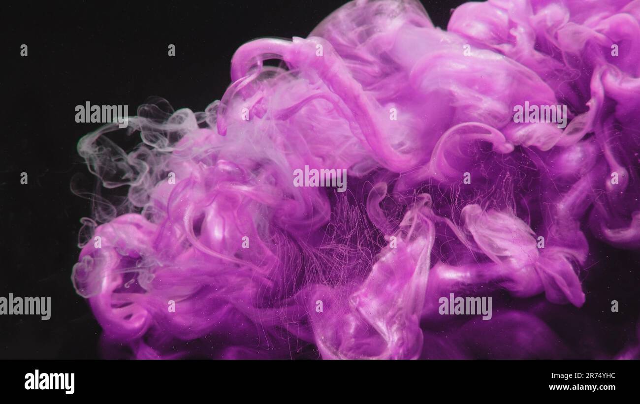 Ink water drop color smoke splash pink vapor cloud Stock Photo - Alamy