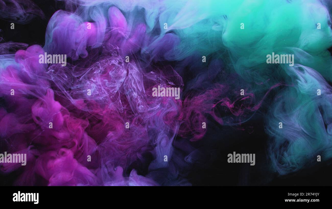 Color smoke paint water splash blue purple cloud Stock Photo - Alamy