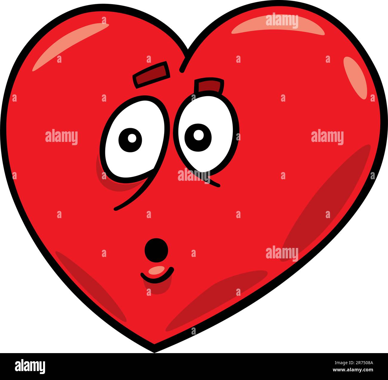 cartoon illustration of startled heart Stock Vector Image & Art - Alamy