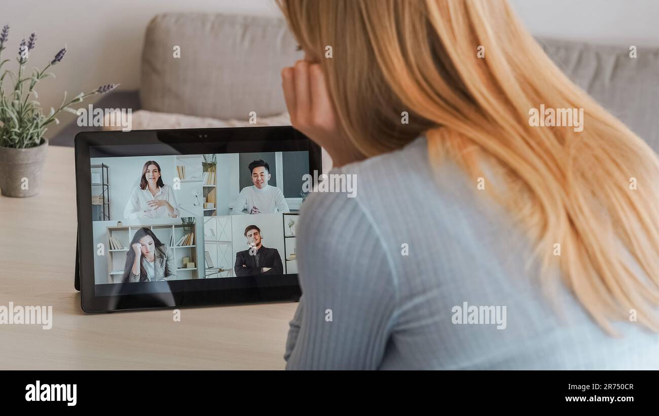 Home conference video office team colleagues call Stock Photo - Alamy