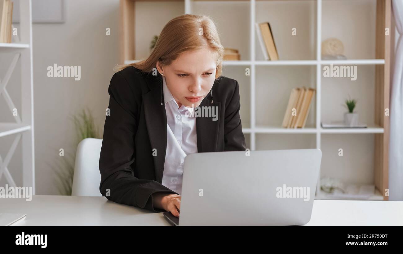 Stressful job concentration problems tensed worker Stock Photo - Alamy