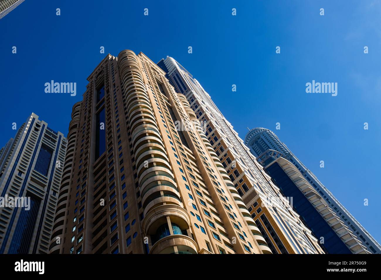 2023 May, 5, Dubai, United Arab Emirates. Marina area. Skyscraper view ...