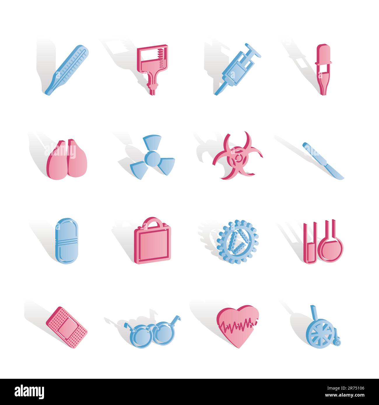collection of medical themed icons and warning-signs - vector icon set ...