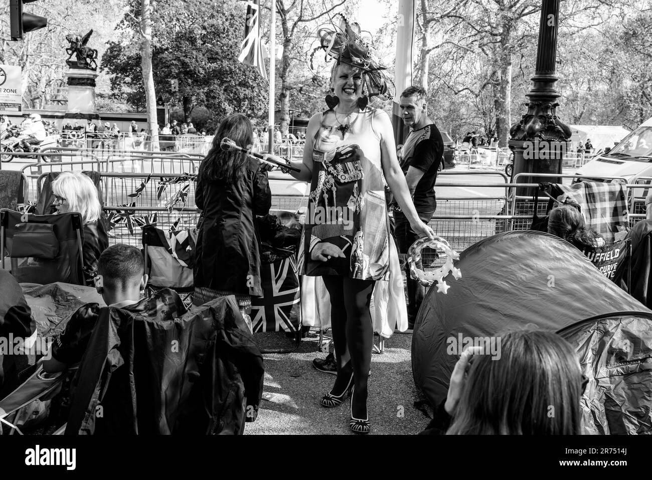 A Woman In Fancy Dress Poses For A Photo On The Mall Before The ...