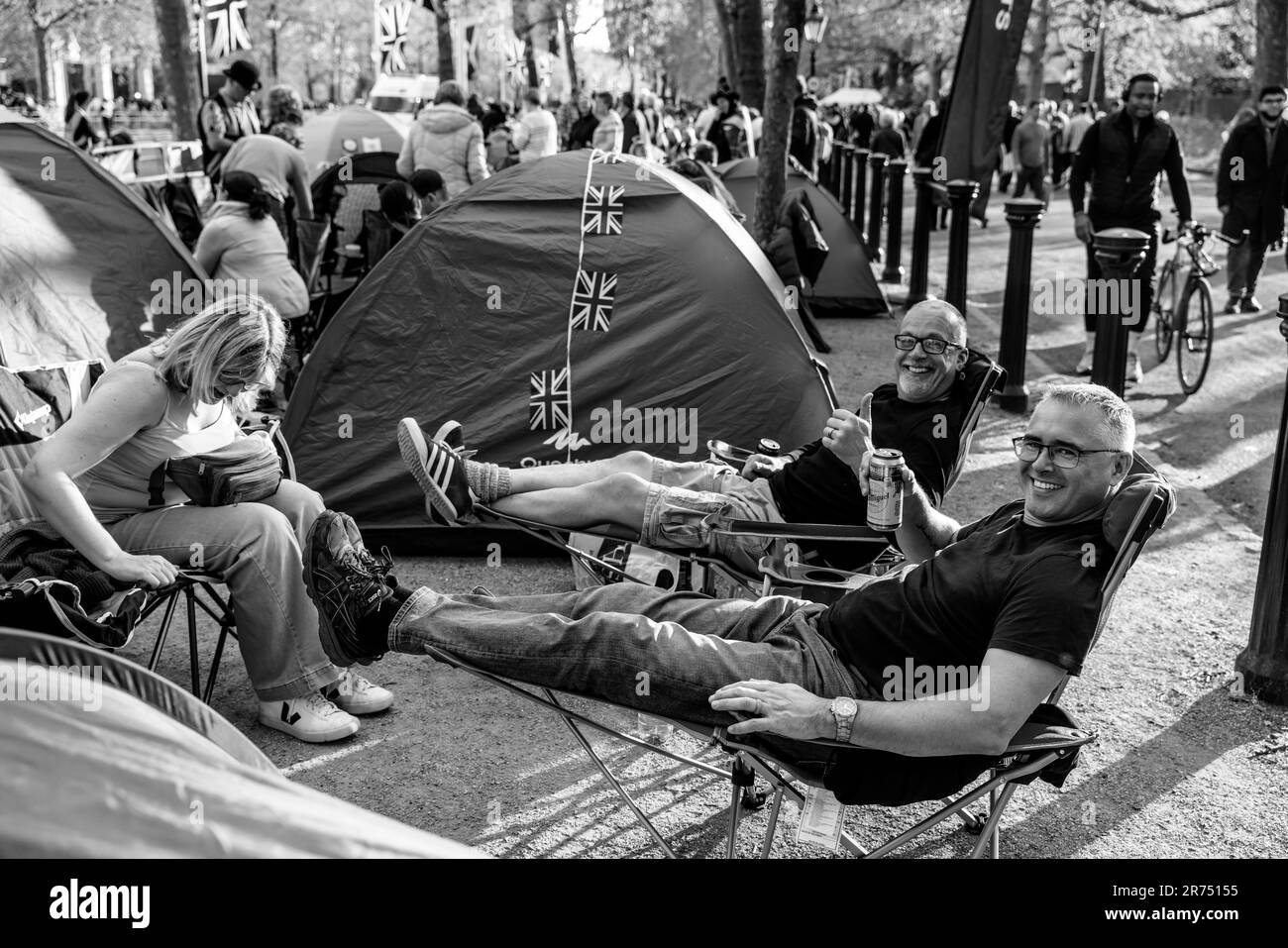 British People Camp Out On The Mall For The Coronation of King Charles ...