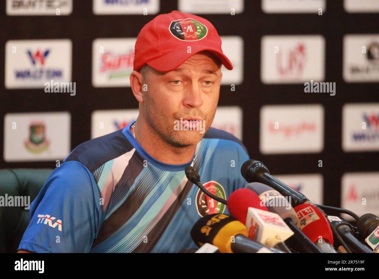 Afghanistan Cricket Team Head Coach Jonathan Trott attends pre-match ...