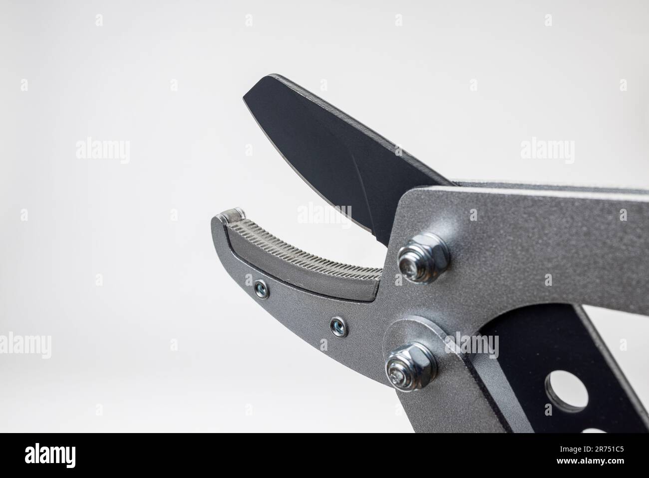 Anvil pruning shears, detail, cutting blade, white background Stock ...