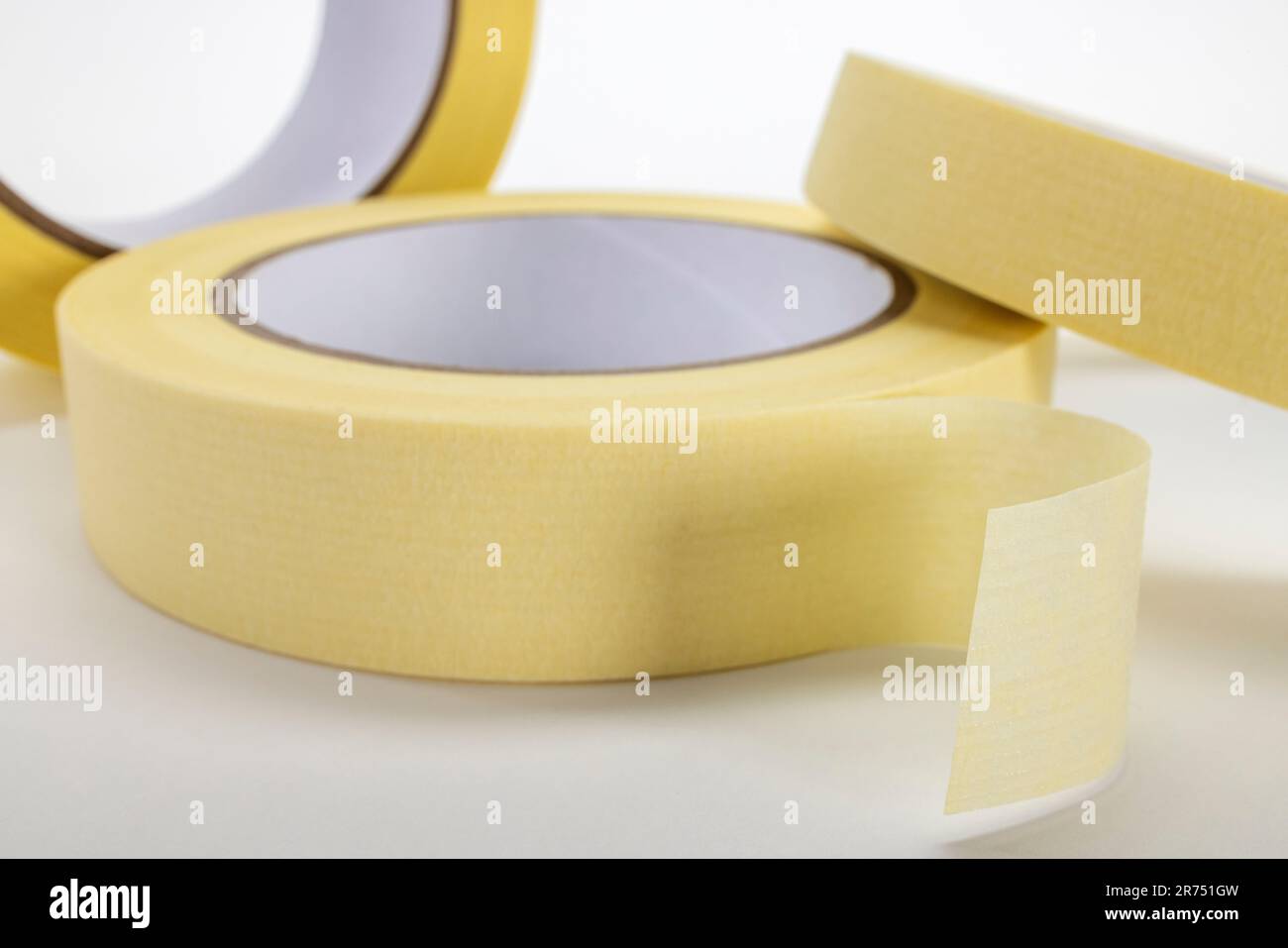 Three different width crepe tape, painter crepe tape, detail, white ...