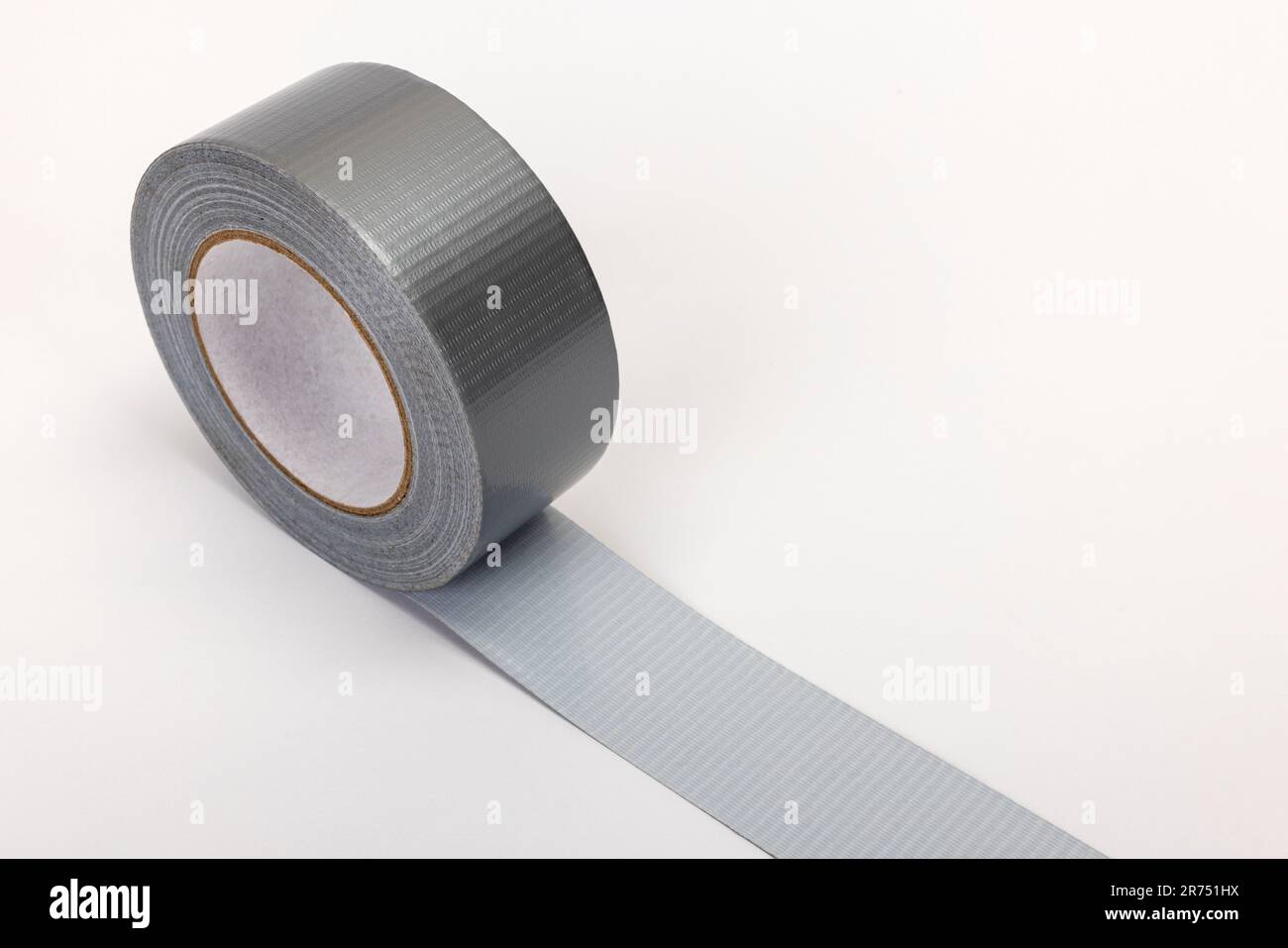Fabric tape, silver, white background Stock Photo - Alamy