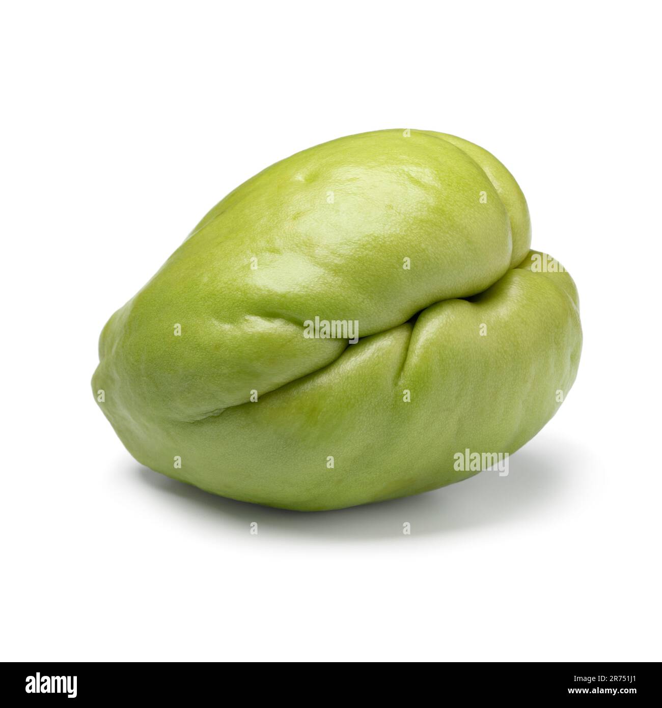 Whole single fresh chayote isolated on white background Stock Photo - Alamy