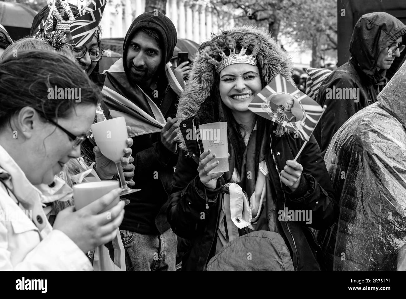 Young British People Standing On The Mall Toast The New King, The ...
