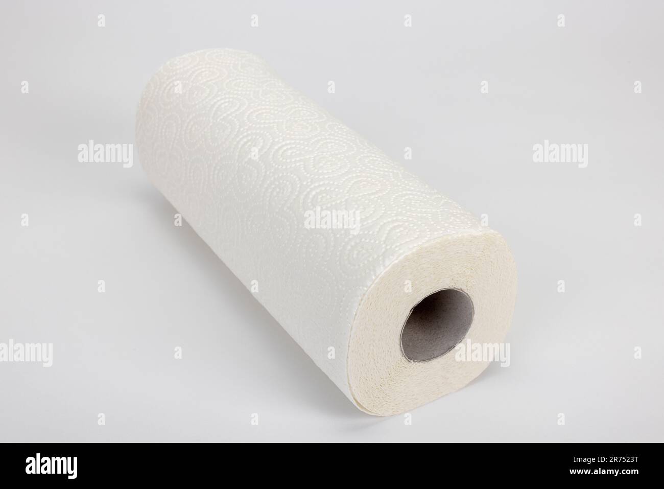 White kitchen roll, white background Stock Photo - Alamy