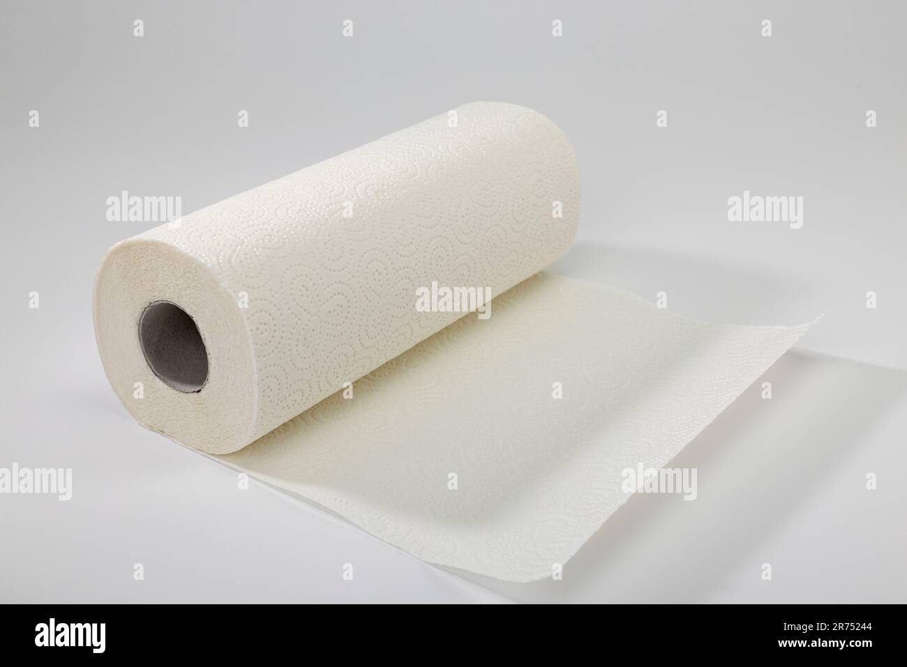 White kitchen roll, white background Stock Photo - Alamy