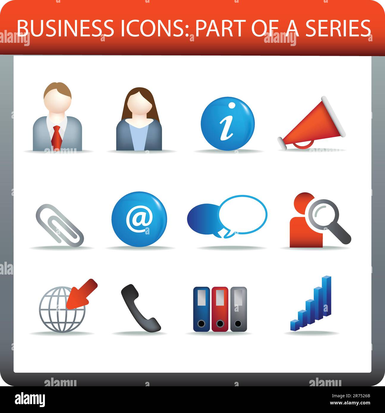 modern business icon set of illustrations in colour Stock Vector Image ...