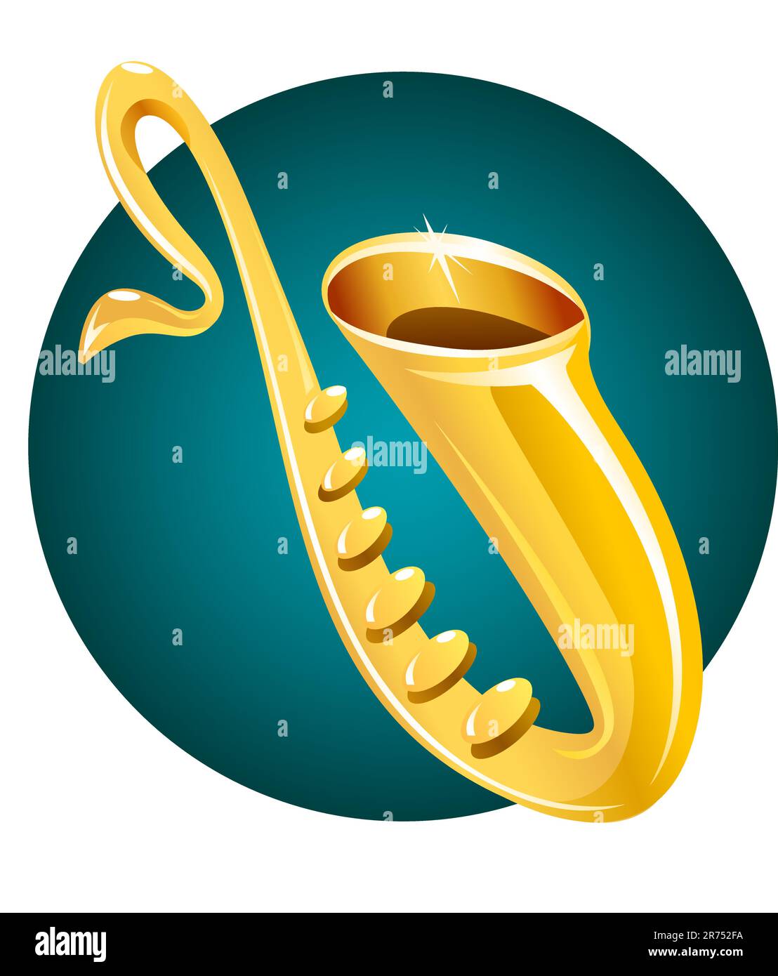 Saxophone music instrument in circle - vector illustration Stock Vector ...