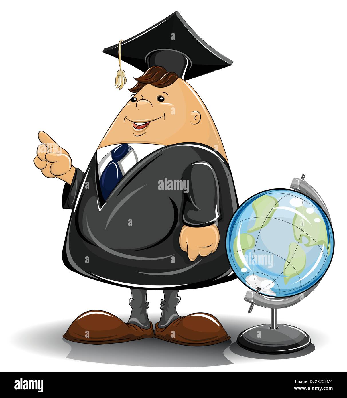 professor in cloak with globe vector illustration Stock Vector Image ...