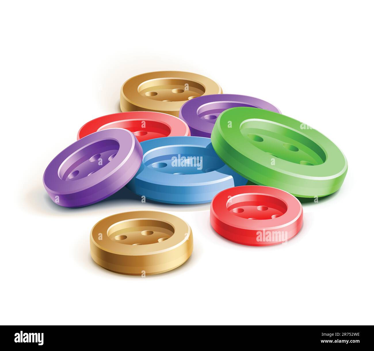 set of coloured button vector illustration isolated on white background ...