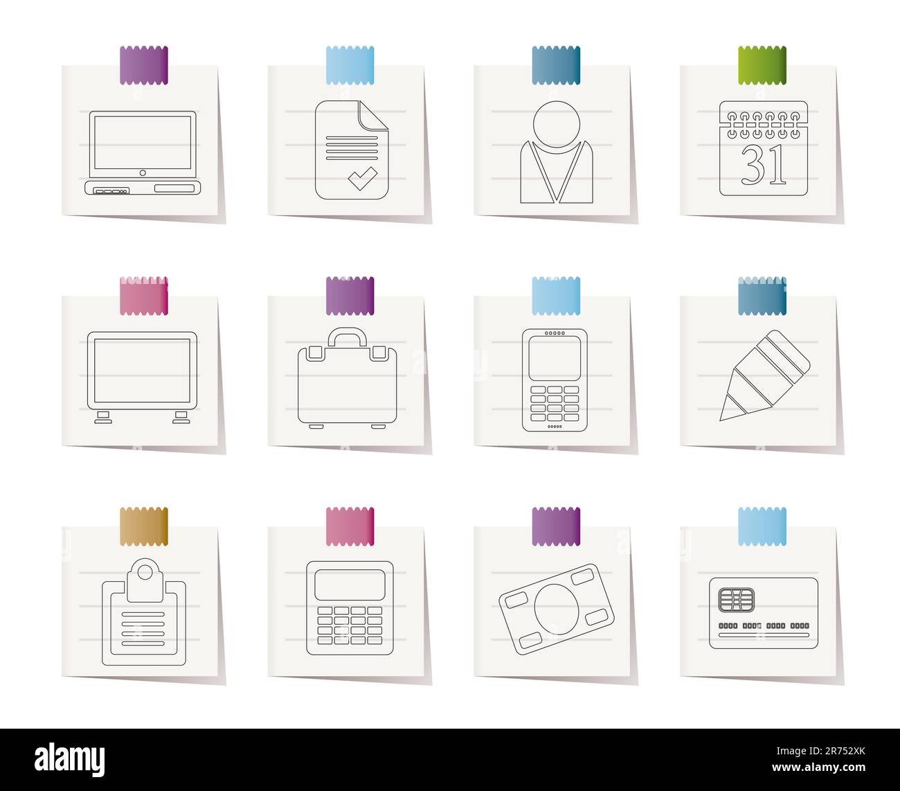 Laptop document contract business Stock Vector Images - Alamy