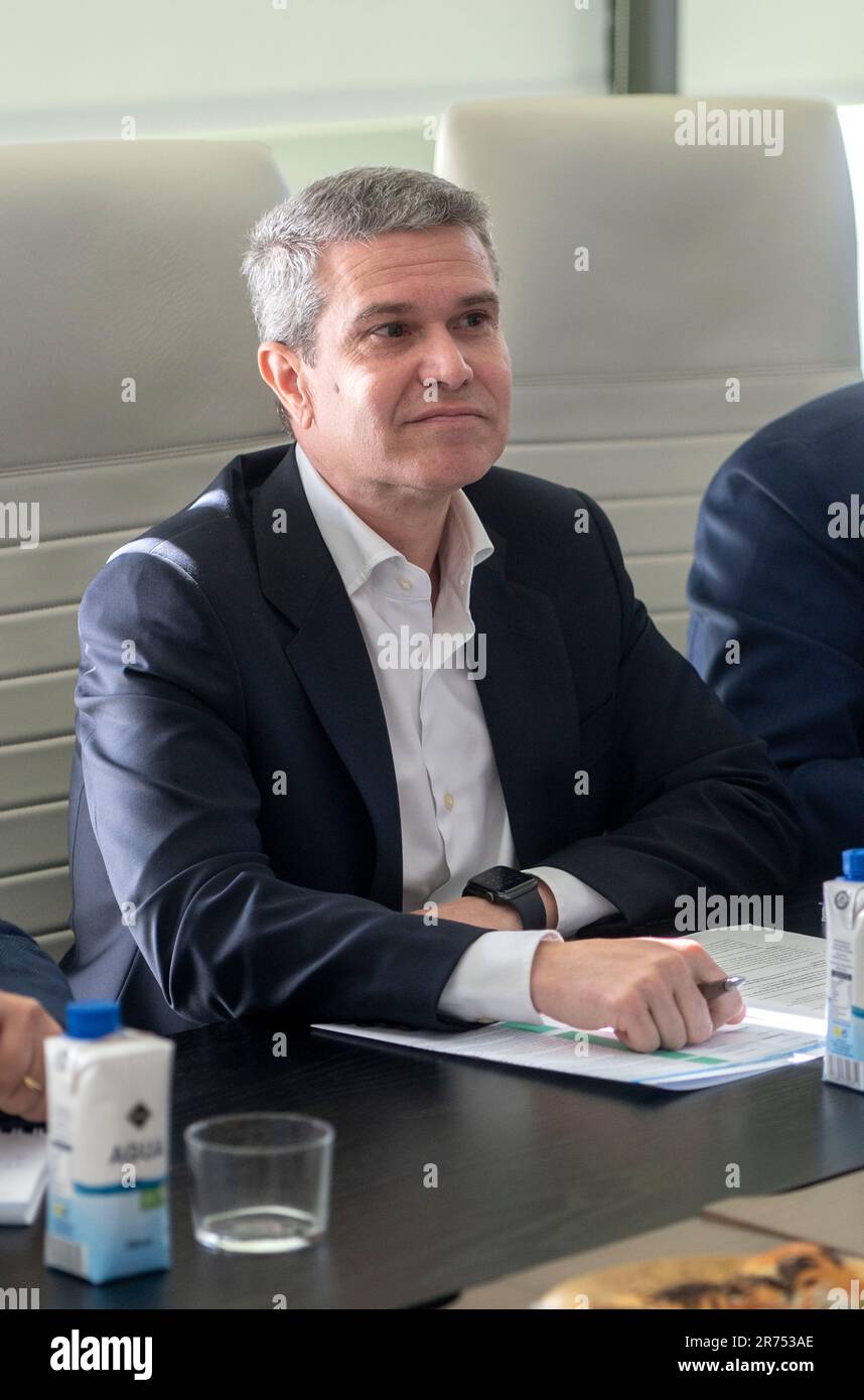 The new CEO of Philip Morris, Daniel Cuevas, during his presentation at ...