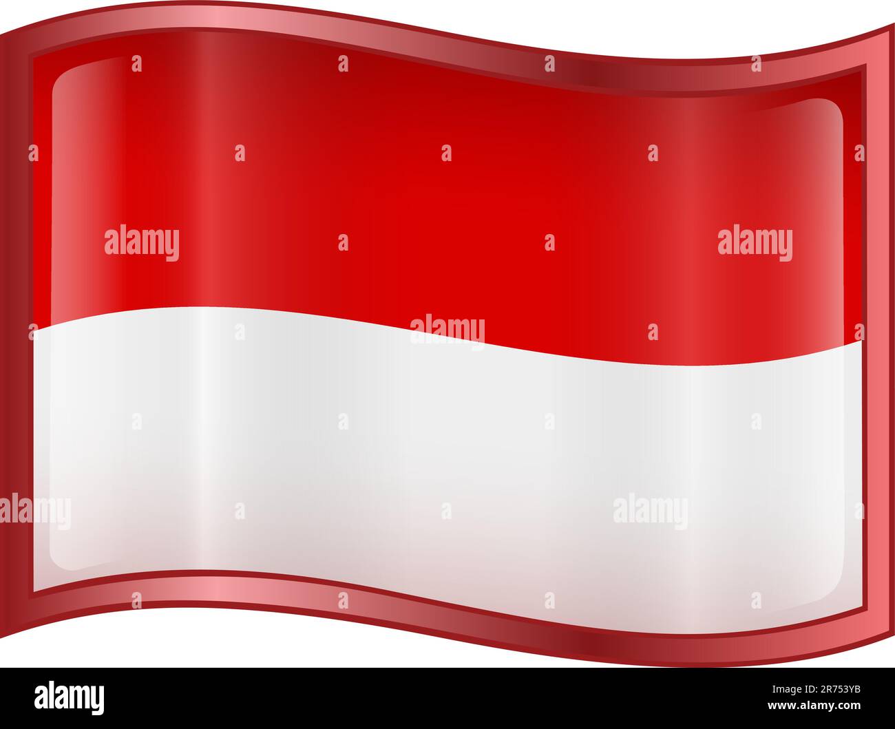 Indonesia Flag Icon, isolated on white background Stock Vector Image ...