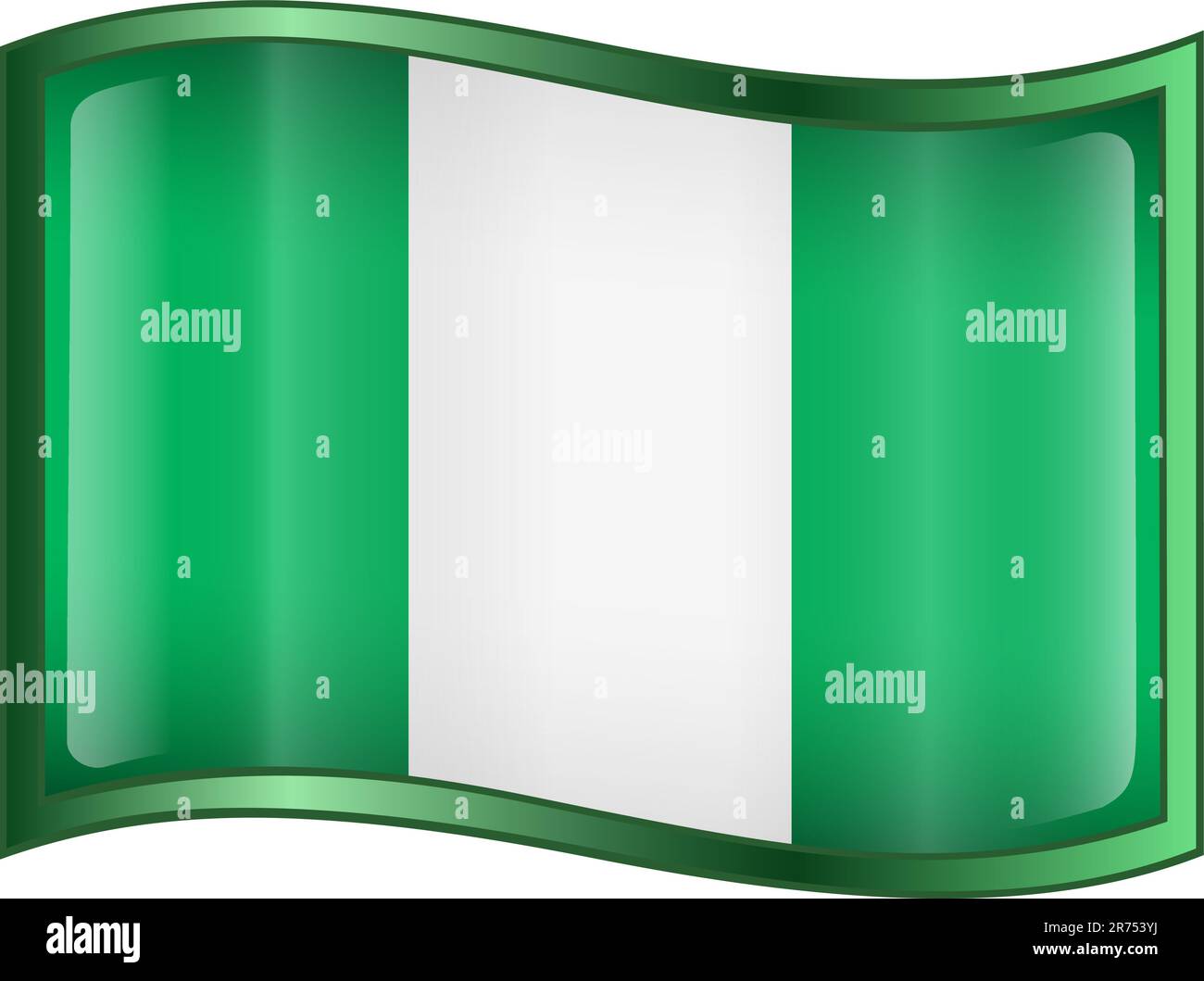 Nigeria Flag Icon, isolated on white background Stock Vector Image ...