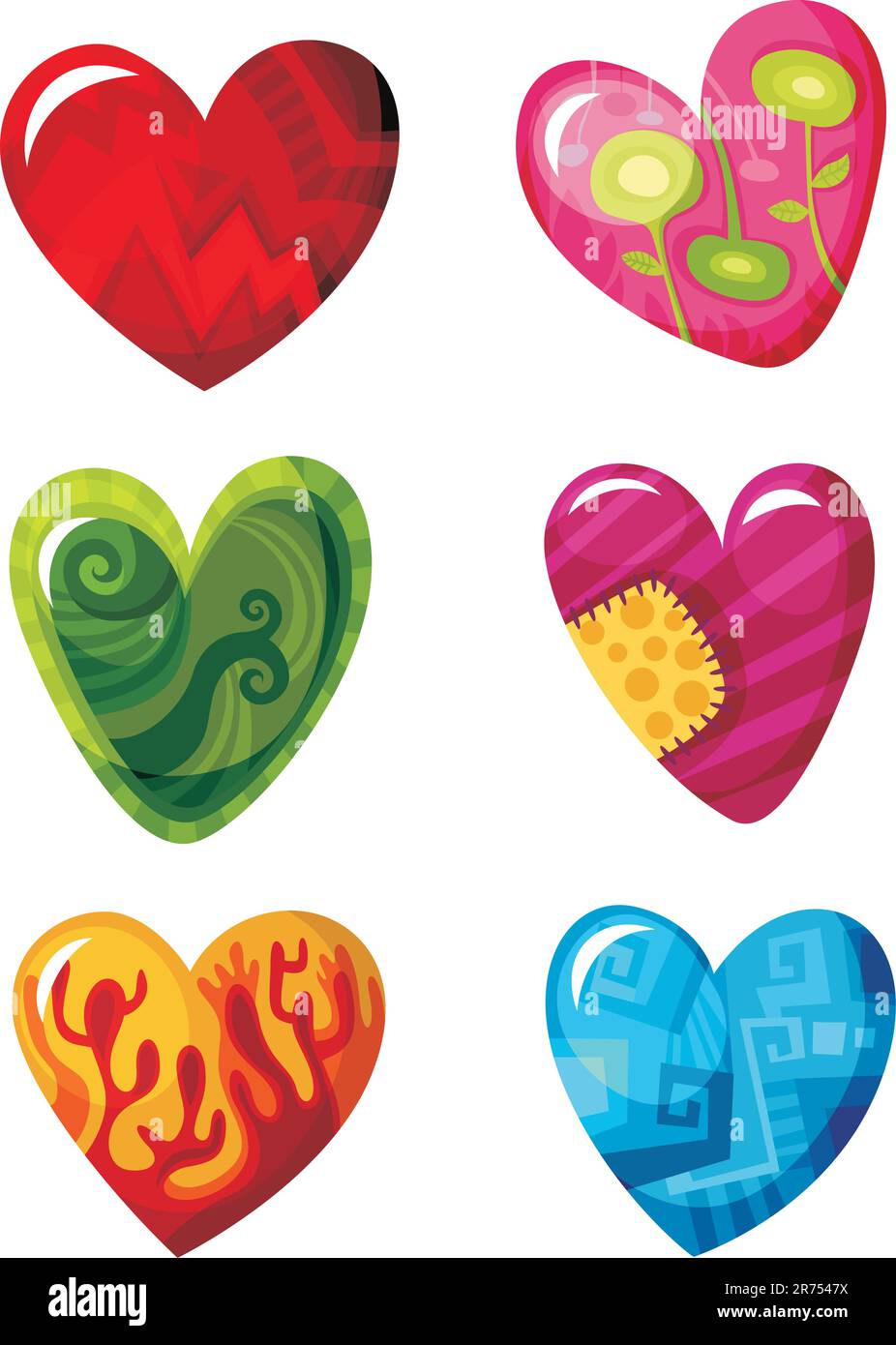 vector illustration of a heart set Stock Vector Image & Art - Alamy