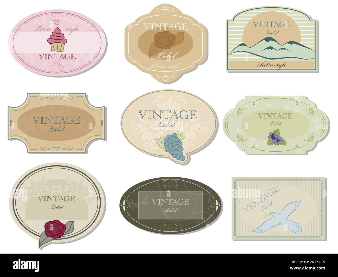 Vector vintage label set Stock Vector Image & Art - Alamy