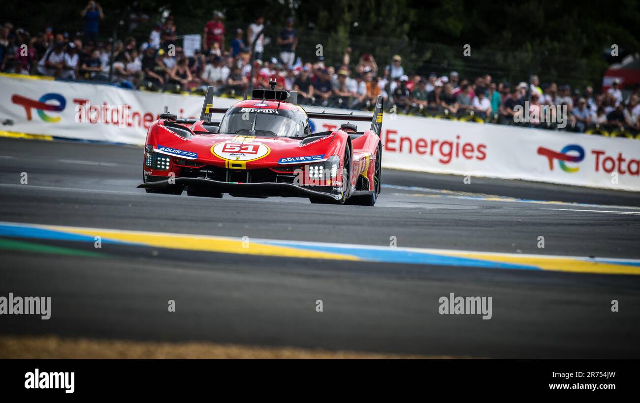 Circuit de la Sarthe, Le Mans, France, 10th June 2023. Ferrari 499P ...