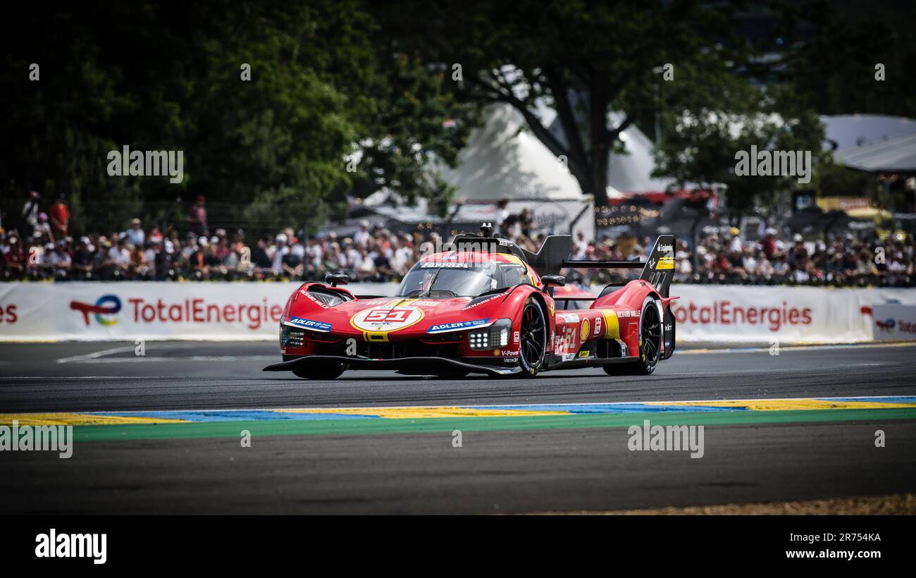 Circuit de la Sarthe, Le Mans, France, 10th June 2023. Ferrari 499P ...