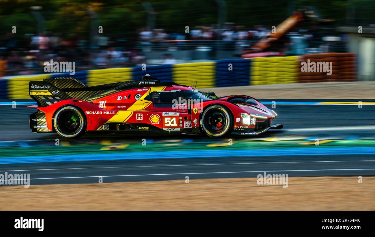 Circuit de la Sarthe, Le Mans, France, 8th June 2023. Ferrari 499P ...