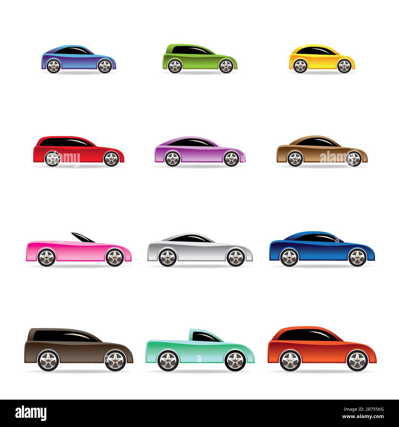different types of cars icons - Vector icon set Stock Vector Image ...
