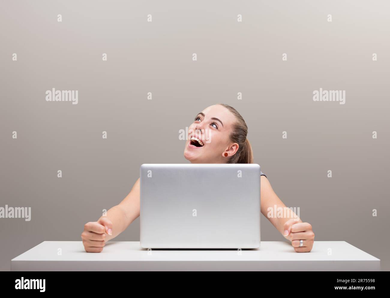 Face turned upward hi-res stock photography and images - Alamy