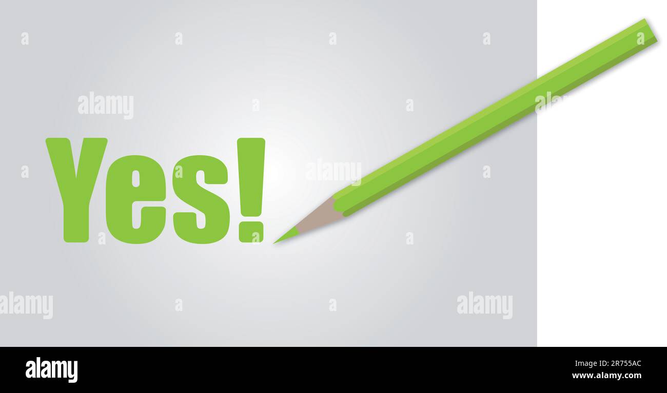 Yes write with green pen Stock Vector Image & Art - Alamy