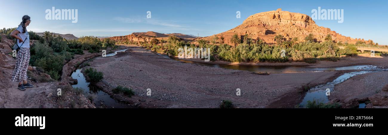 Sunset over the beautiful historic town Ait Ben Haddou in Morocco ...