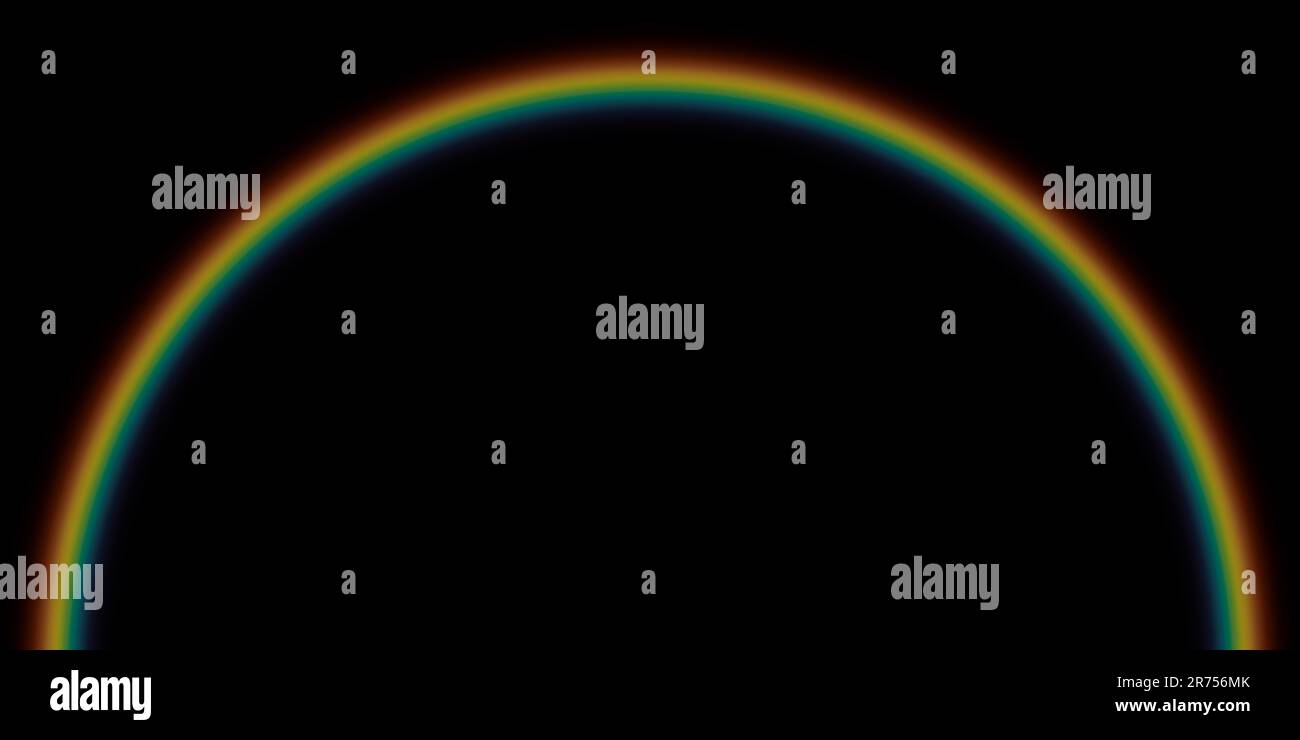 Rainbow isolated on black background. 3D rendered illustration Stock ...