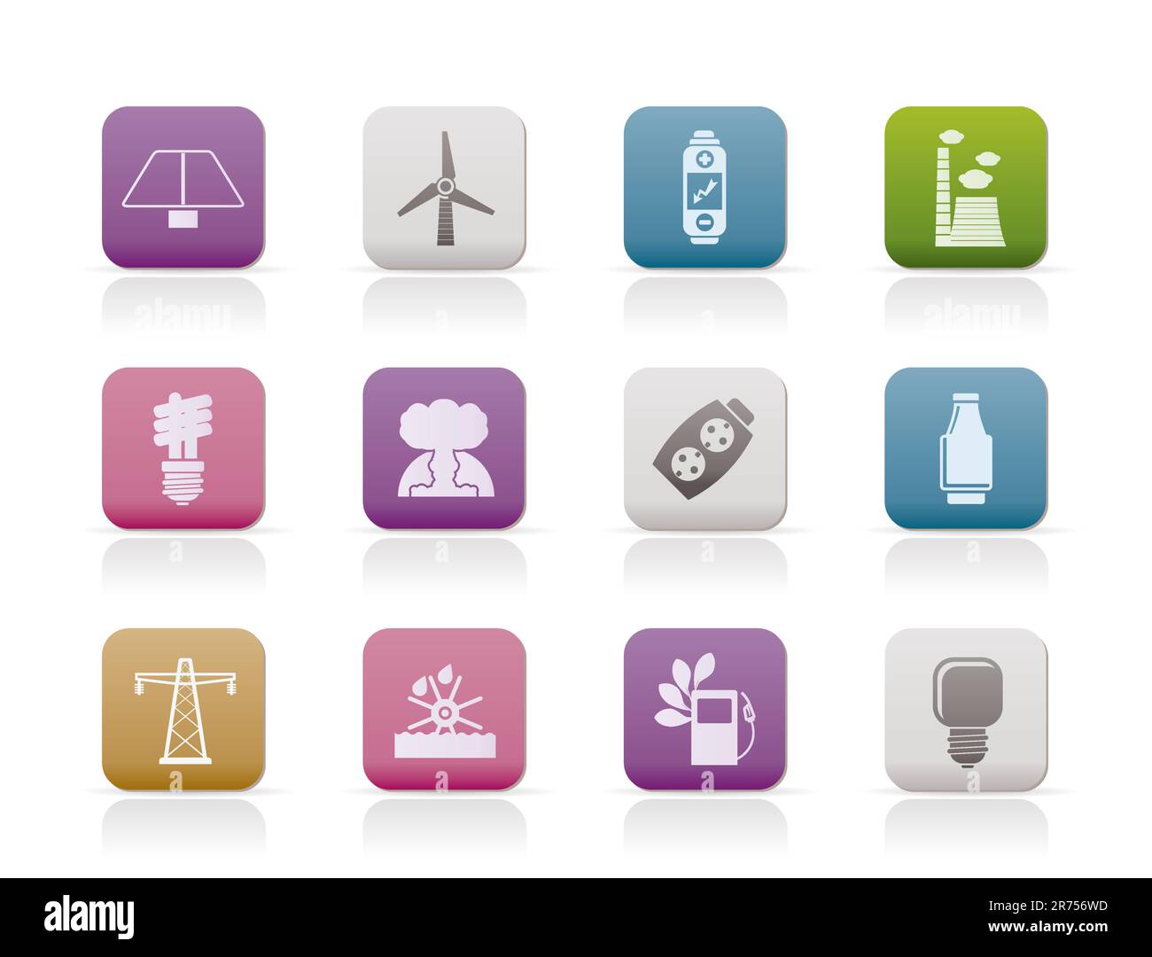 Power, energy and electricity icons - vector icon set Stock Vector ...