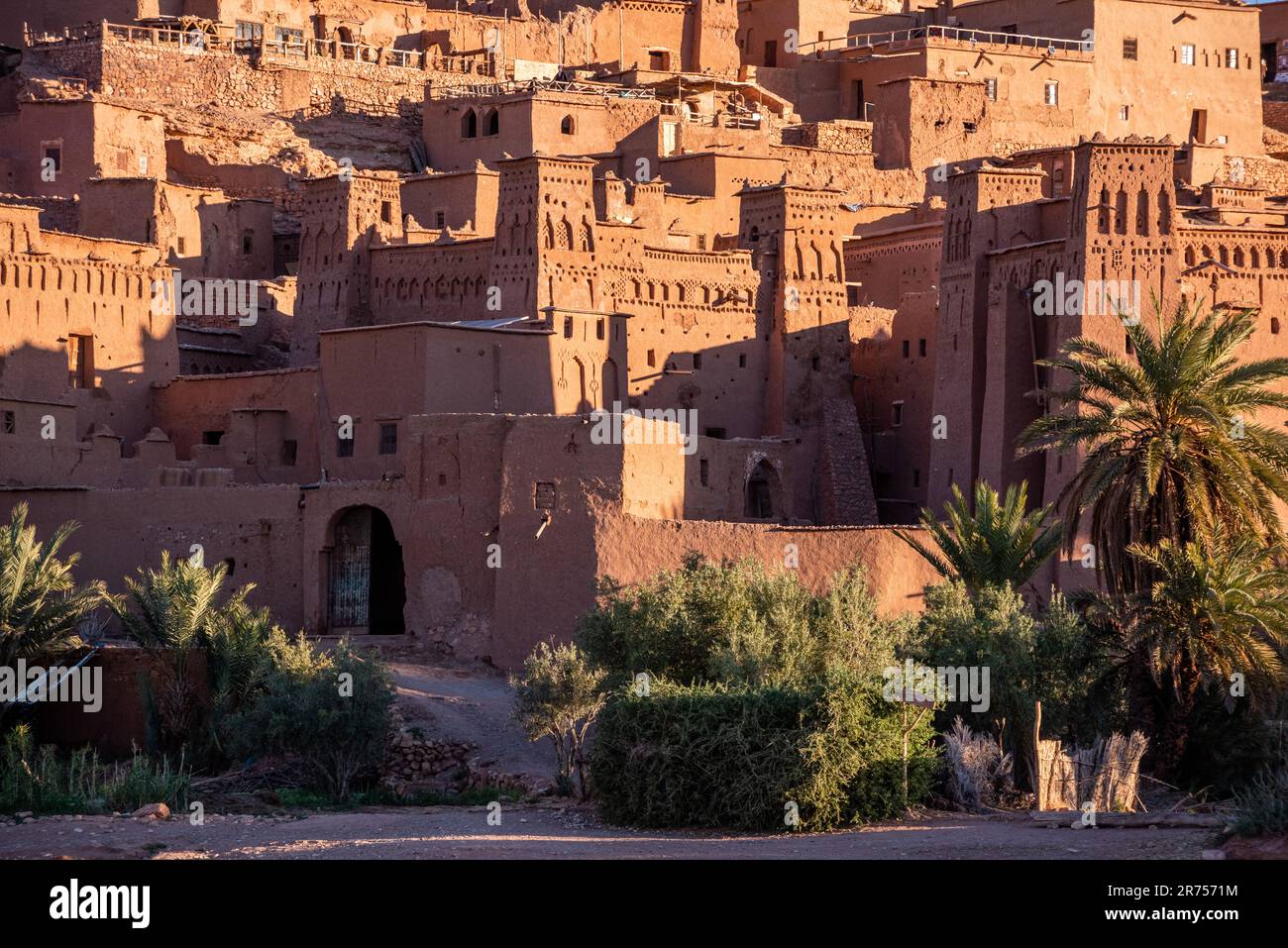 Sunrise over the beautiful historic town Ait Ben Haddou in Morocco ...