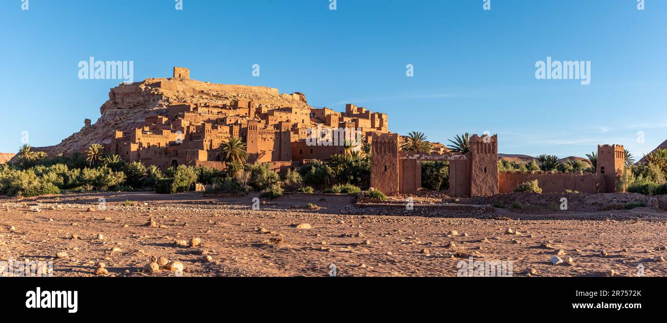 Sunrise over the beautiful historic town Ait Ben Haddou in Morocco ...