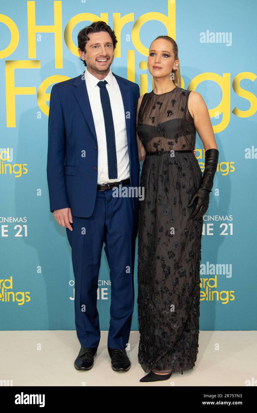 Writer/director Gene Stupnitsky, left, and Jennifer Lawrence pose for ...