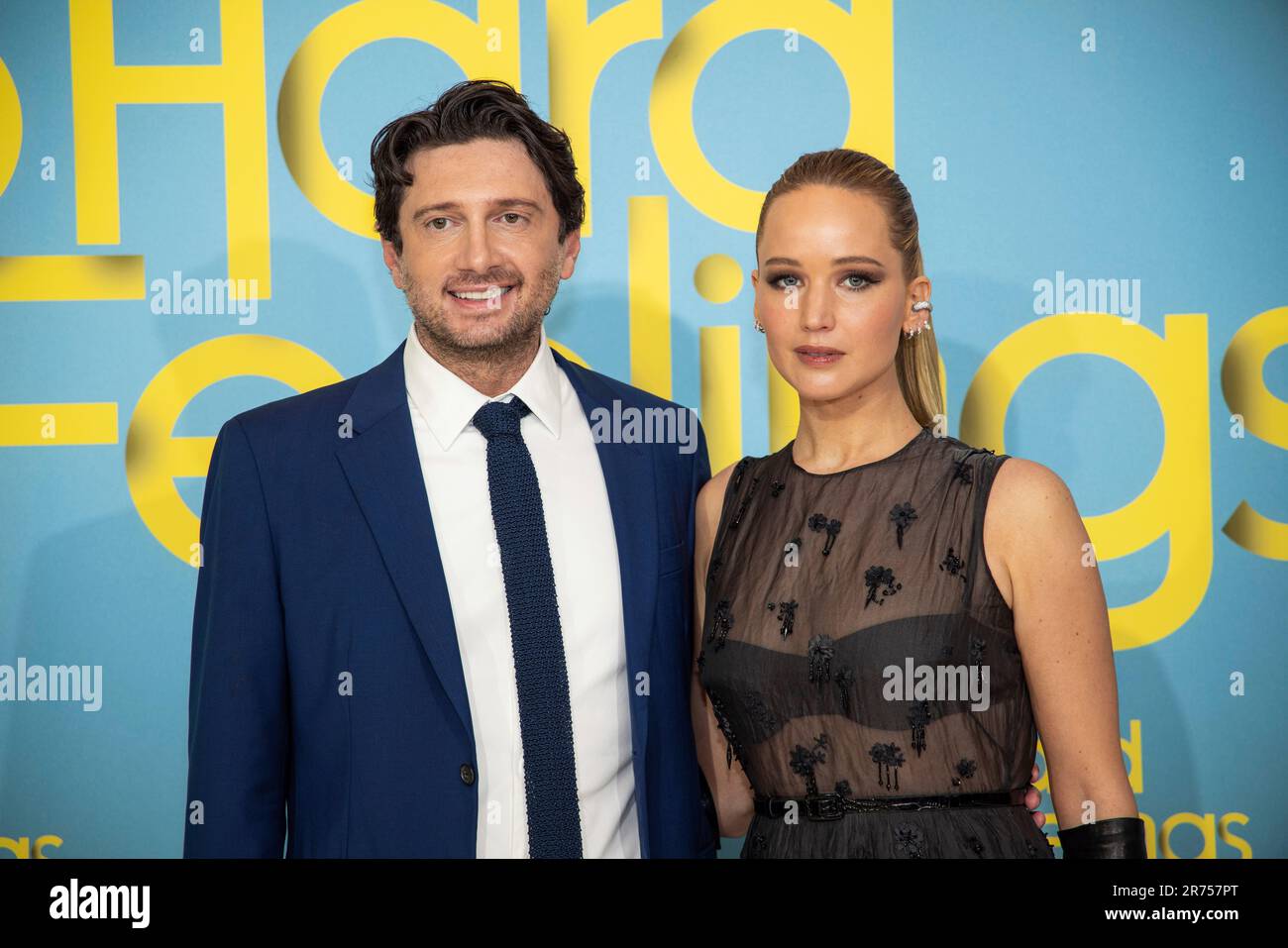 Writer/director Gene Stupnitsky, left, and Jennifer Lawrence pose for ...